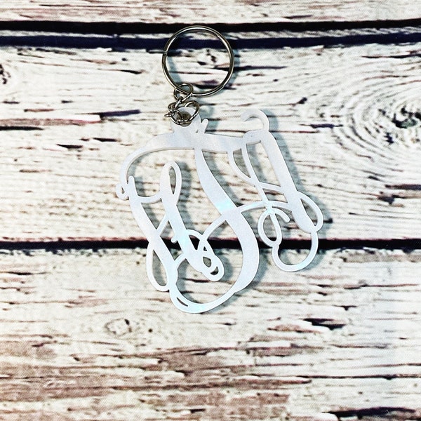 Monogram Keychain - Etsy