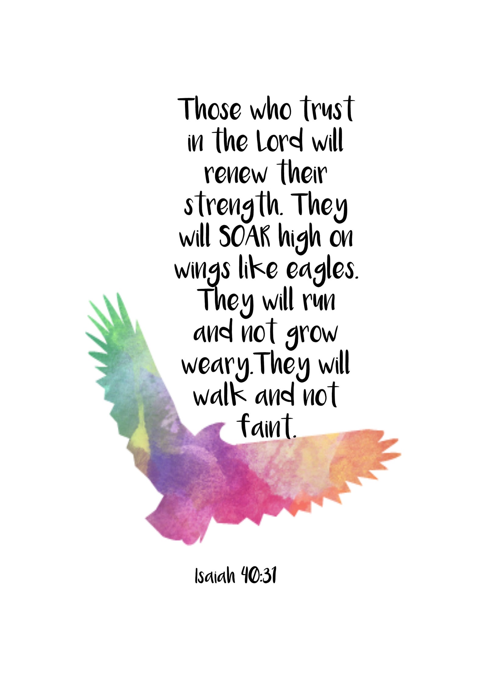Isaiah 40:31 Those Who Trust in the Lord Inspirational & | Etsy