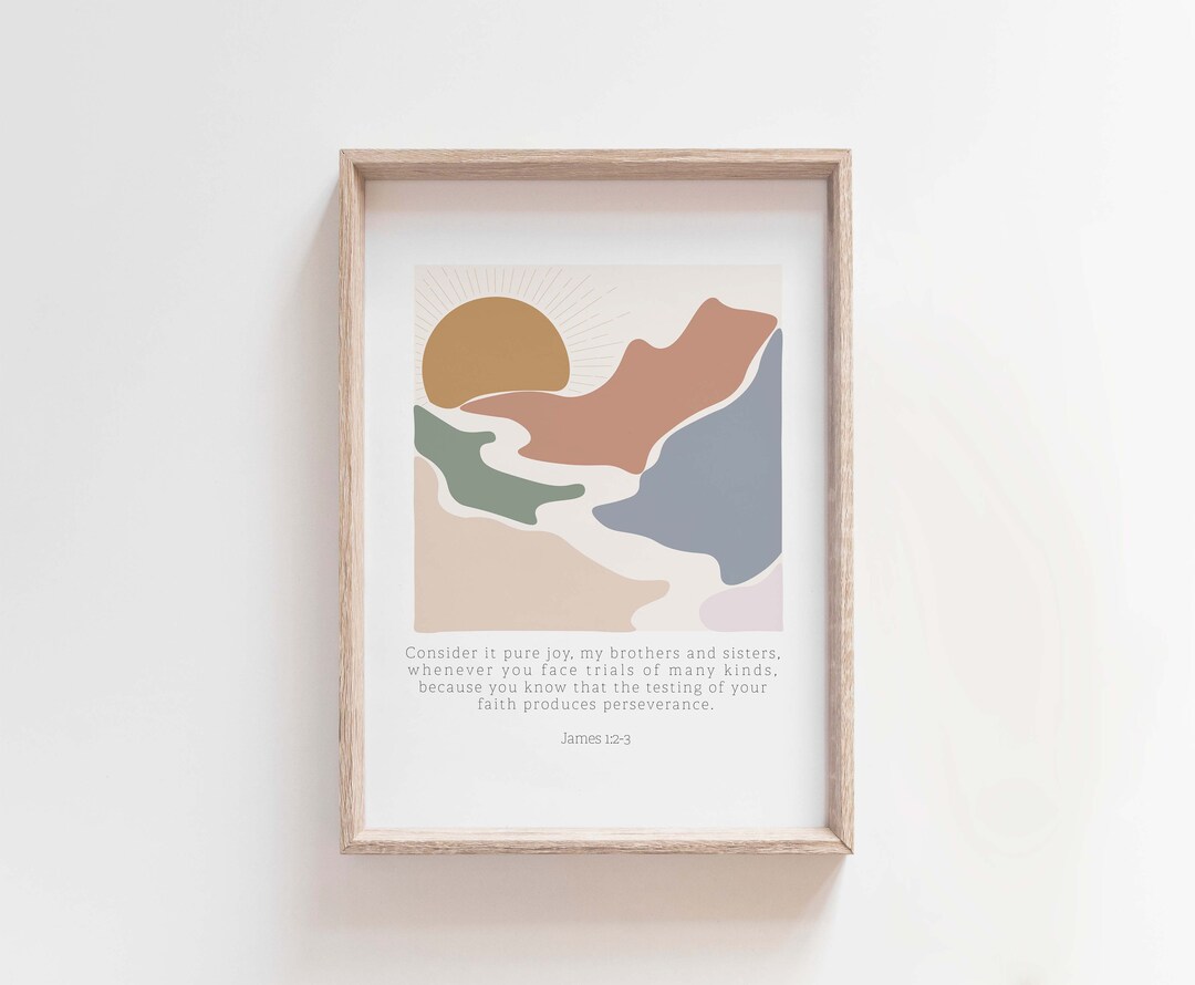 James 1:2–3 | Consider It Pure Joy | Bible Verse | Abstract Mountain ...