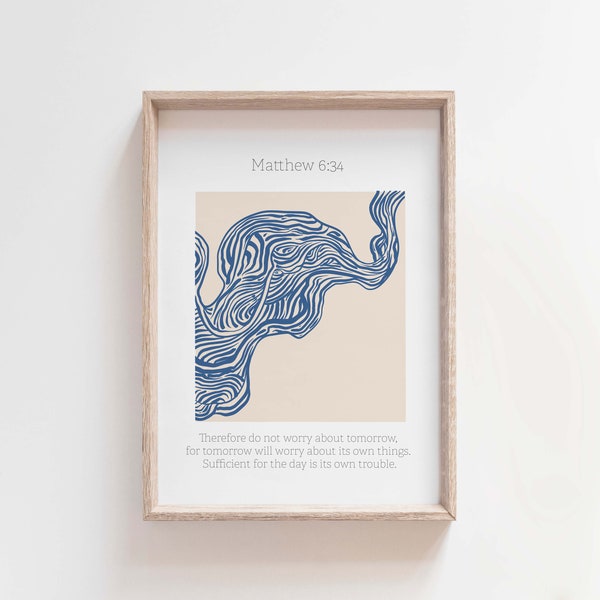 Matthew 6 34 Print - Etsy