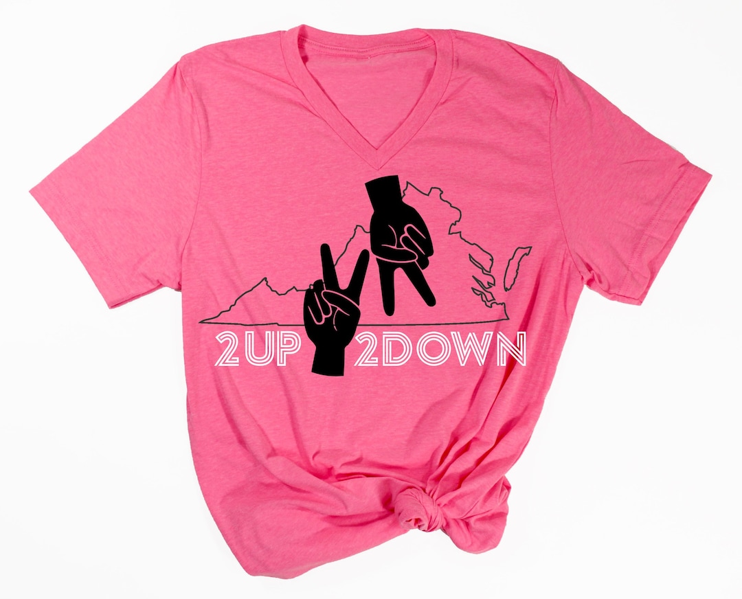 2up 2down State of Virginia, Vneck, Various Color Options, Modern ...