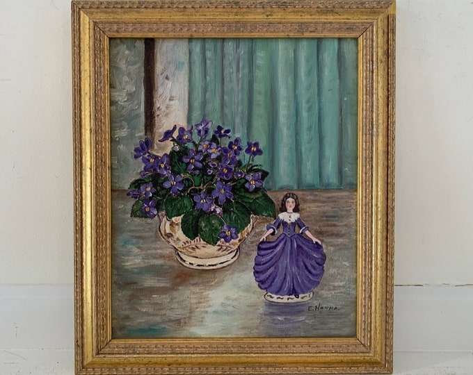 Violets Flowers - Original Oil Painting - Mother Day Gift - Blue ...