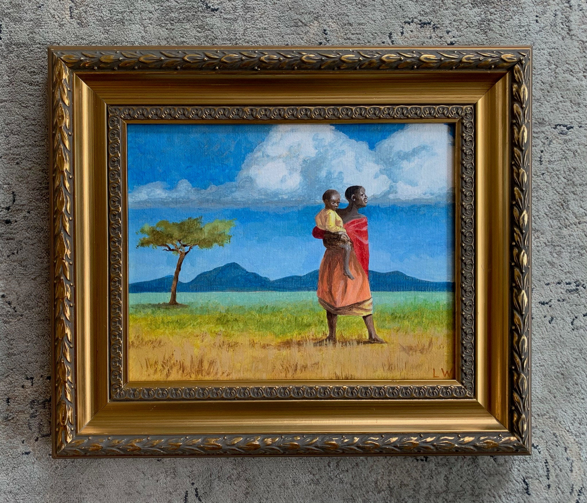 Gold Framed Original Female Portrait Painting of a Woman With | Etsy