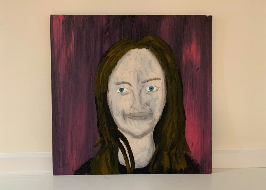 Outsider Art Painting; Original Large Square Naive Expressionist Female ...