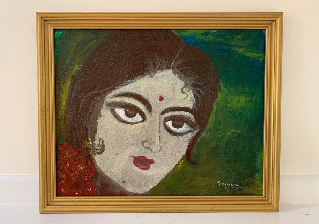 Outsider Art Painting, Original Vintage Expressionist Large Framed ...