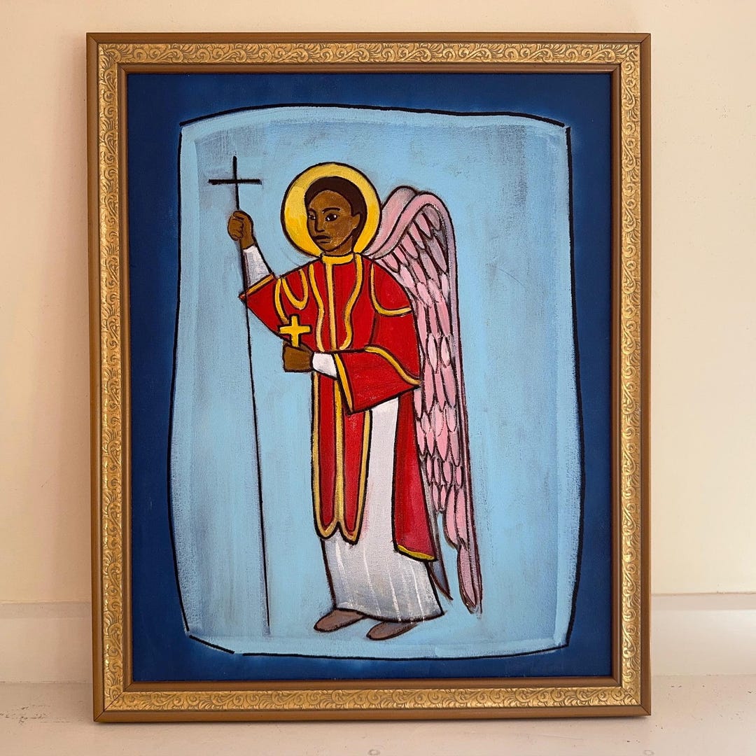 Folk Art Religious Iconography Painting; Original Vintage Expressionist ...