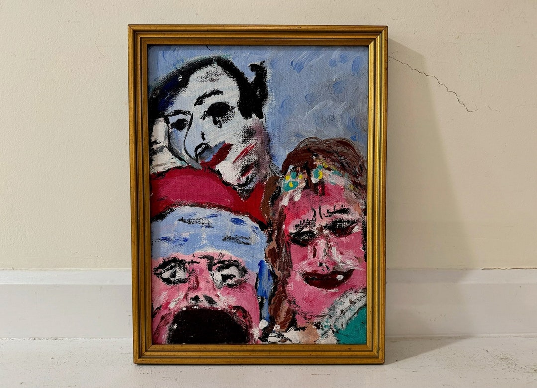 Expressionist Modernist Original Painting Vintage People Grotesque ...