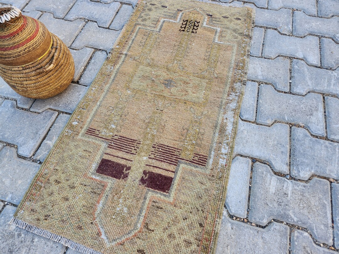 2x3 SMALL BROWN VINTAGE Rug, Turkish Rug ,50x100 Area Rug Vintage Rug ...