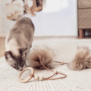 TOLLO Cat Toy, Cat Toy, Luxury Cat, Fur Toy, Handmade, Leather Toy ...