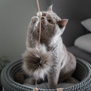 TOLLO Cat Toy, Cat Toy, Luxury Cat, Fur Toy, Handmade, Leather Toy ...