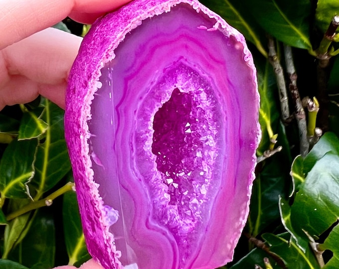 Pink Agate Geode, Geode, Pink Geode, Crystal, Brazilian Agate Geode ...