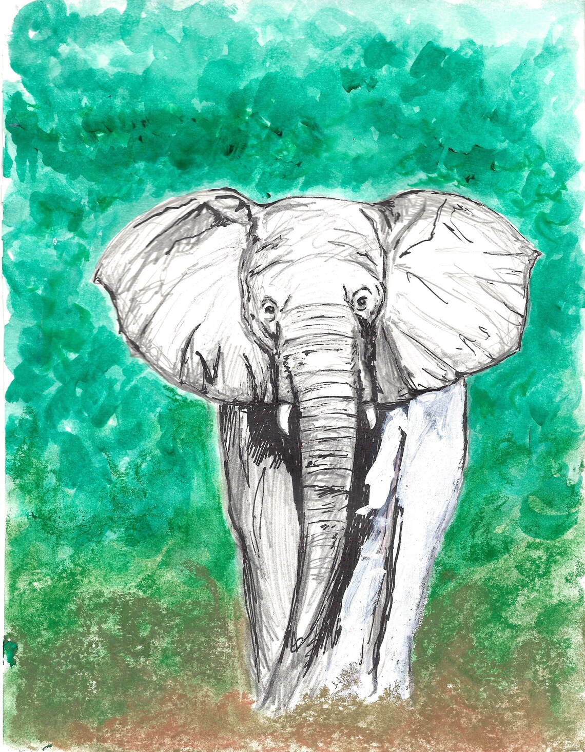 A4 Framed Elephant Print Elephant Painting Elephant Framed - Etsy