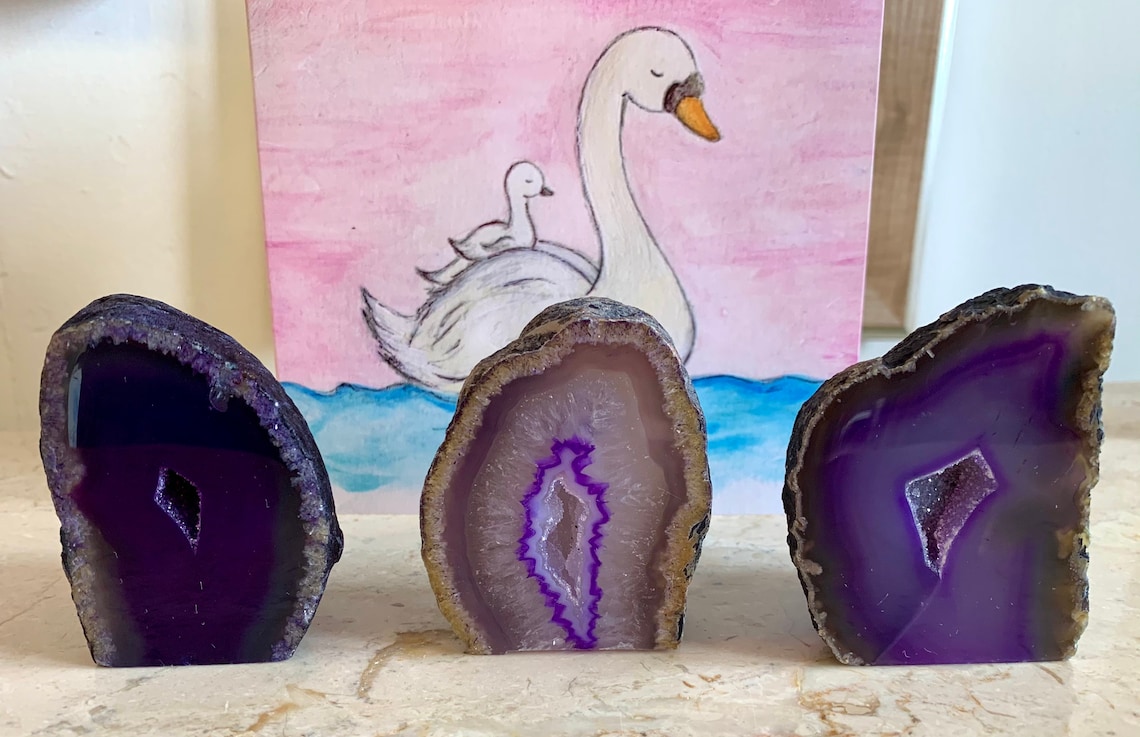 Purple Agate Geode Brazilian Agate Geode Purple Agate | Etsy UK