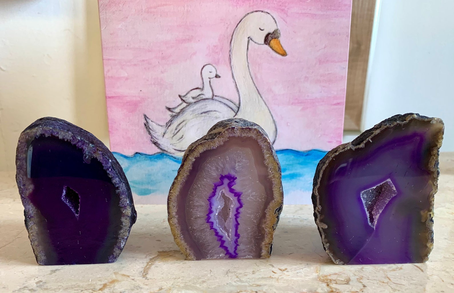 Purple Agate Geode, Brazilian Agate Geode, Purple, Agate, Gift, Crystal ...