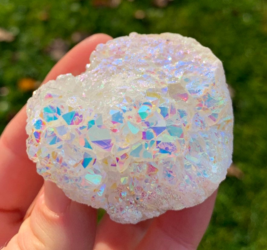 White Aura Geode Geode Sparkly Sparkly Geode Shiny Gift. | Etsy