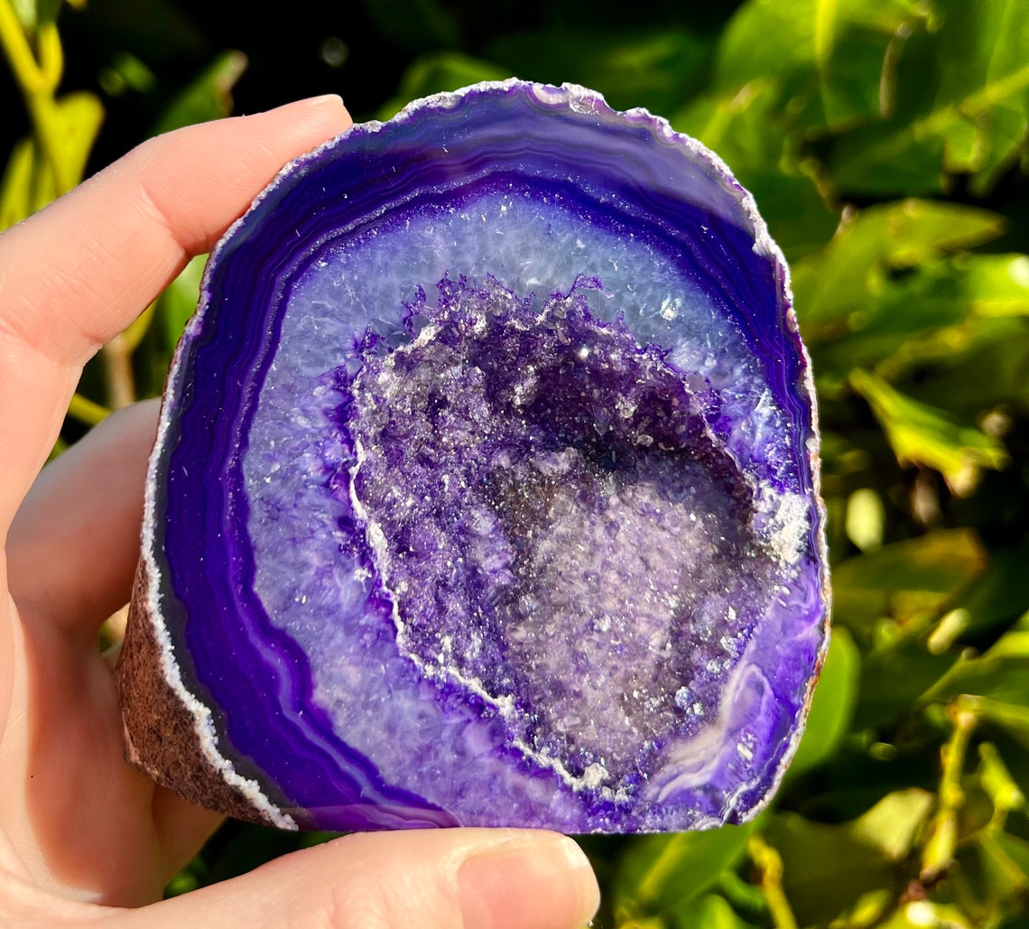 Purple Agate Geode Brazilian Agate Geode Purple Agate | Etsy UK