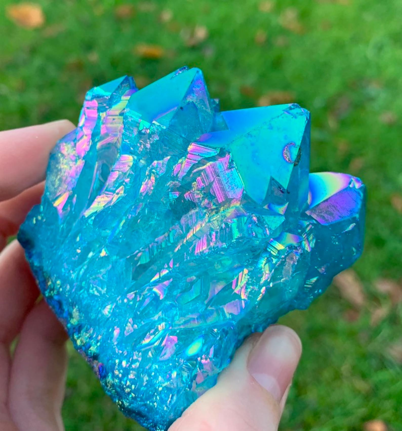 Blue Aura Plated Amethyst Amethyst Aura Aura Amethyst | Etsy