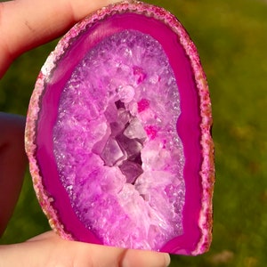 Pink Agate Geode Geode Pink Geode Crystal Brazilian Agate | Etsy