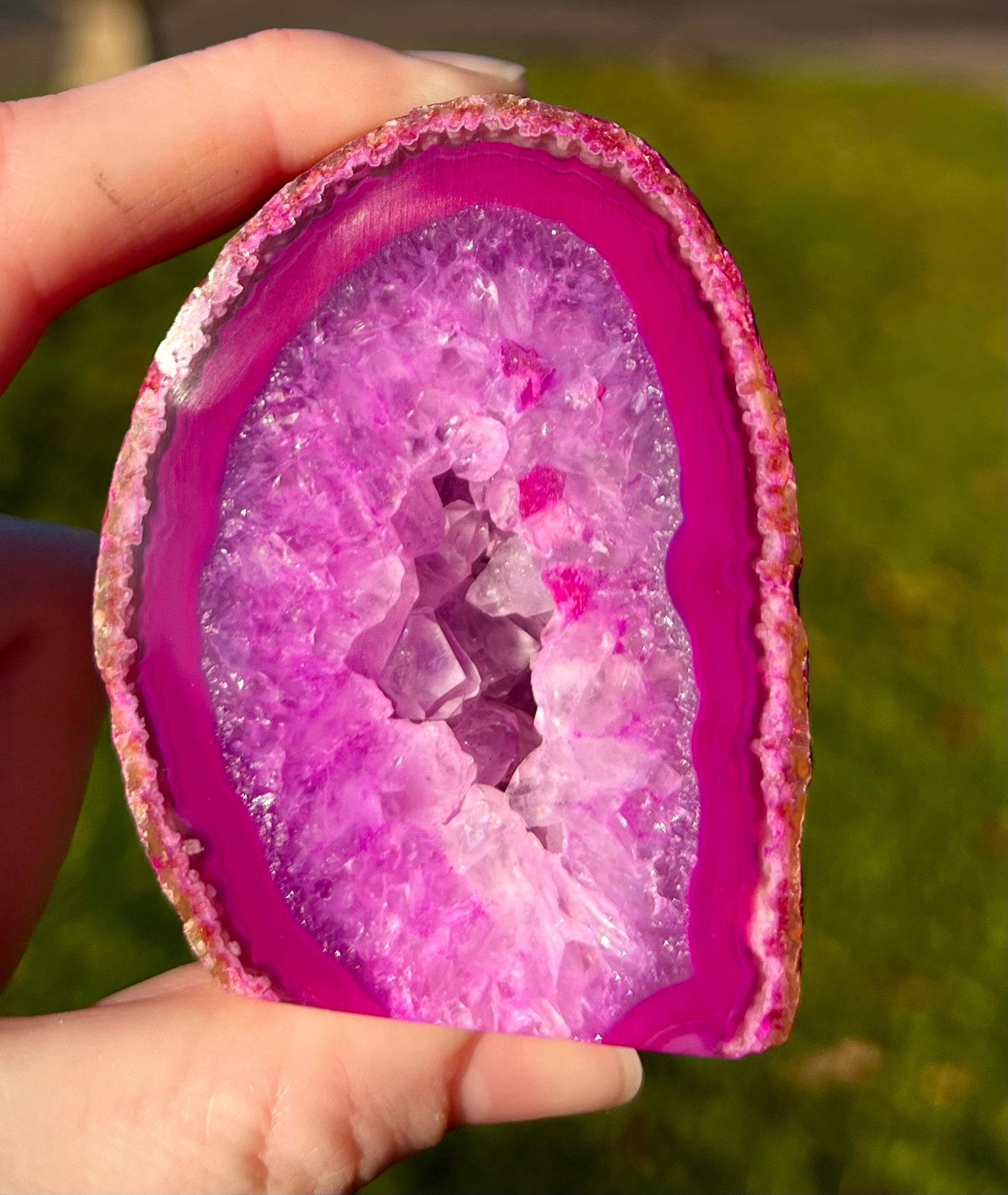 Pink Agate Geode Geode Pink Geode Crystal Brazilian Agate | Etsy UK