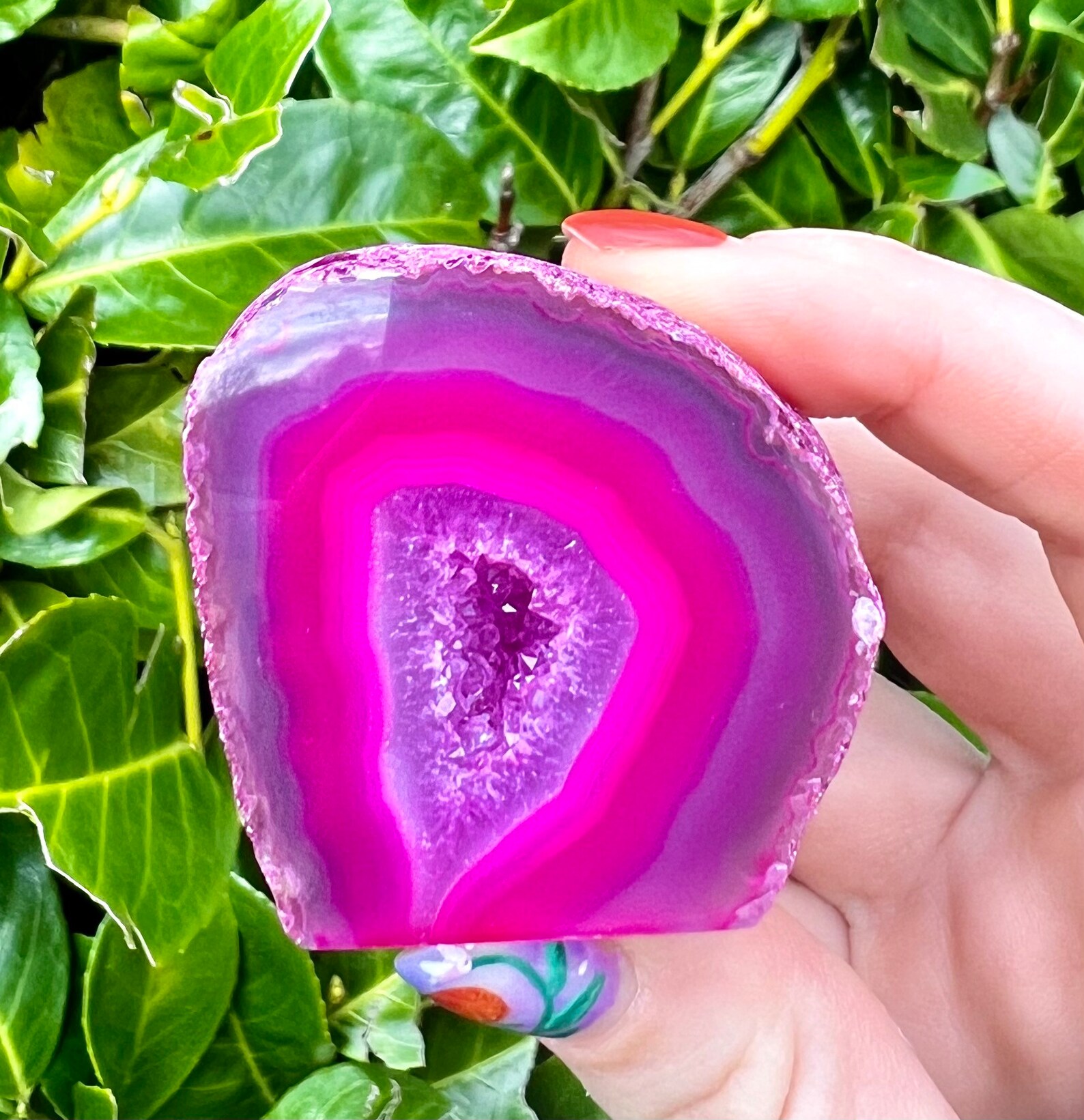 Pink Agate Geode Geode Pink Geode Crystal Brazilian Agate - Etsy