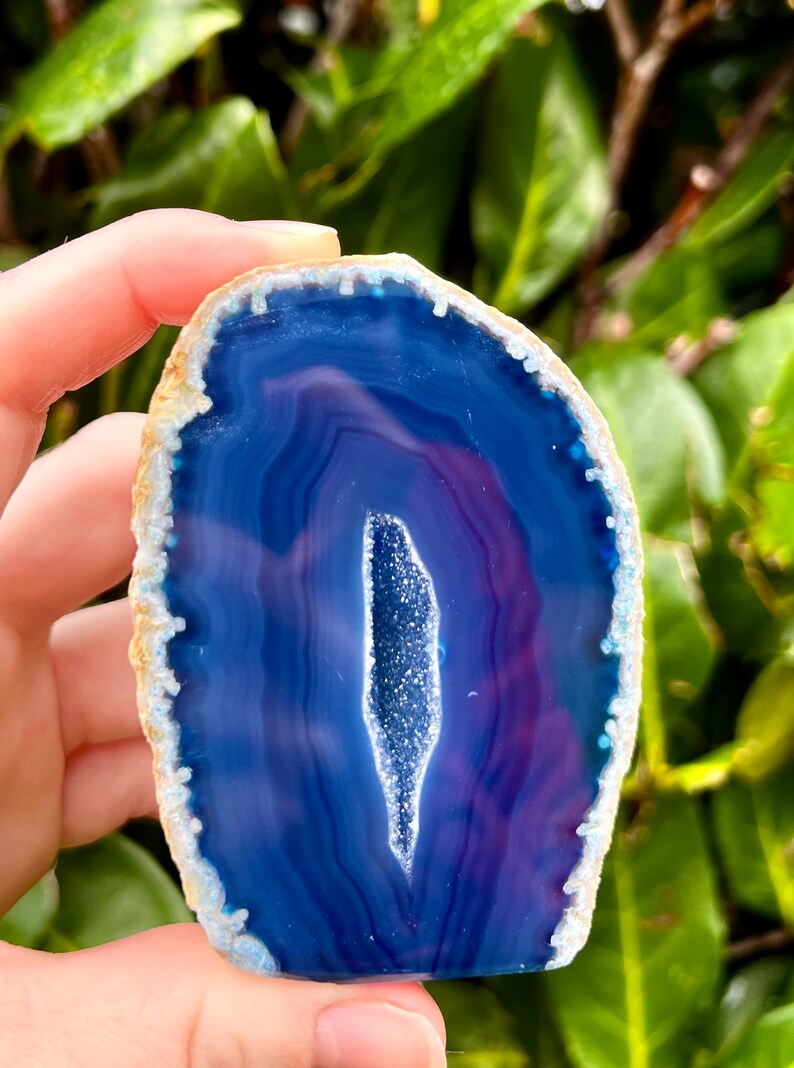 Blue Agate Geode Brazilian Agate Geode Geode Crystal Blue - Etsy