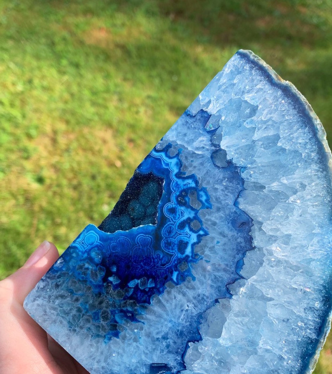 Blue Agate Bookends Blue Agate Bookends Agate Gift | Etsy