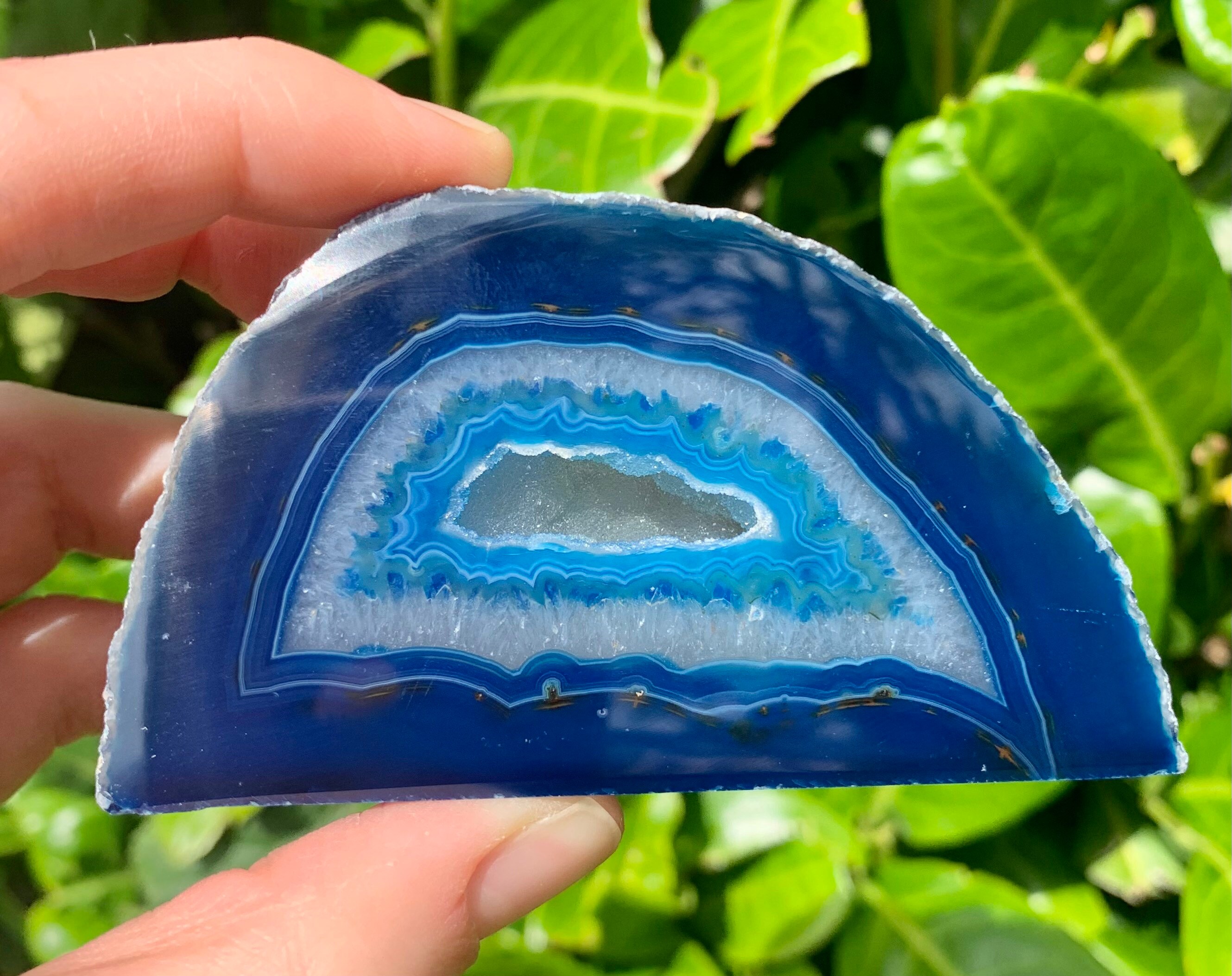 Blue Agate Geode Brazilian Agate Geode Geode Crystal Blue | Etsy