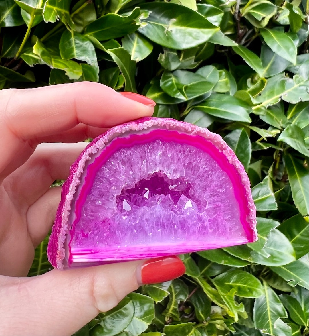 Pink Agate Geode, Geode, Pink Geode, Crystal, Brazilian Agate Geode ...