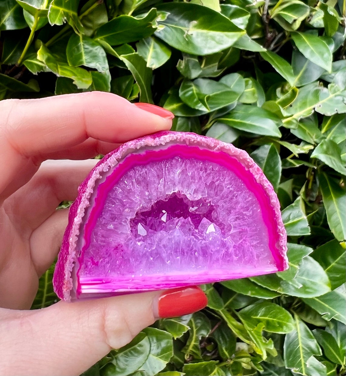 Pink Agate Geode Geode Pink Geode Crystal Brazilian Agate - Etsy