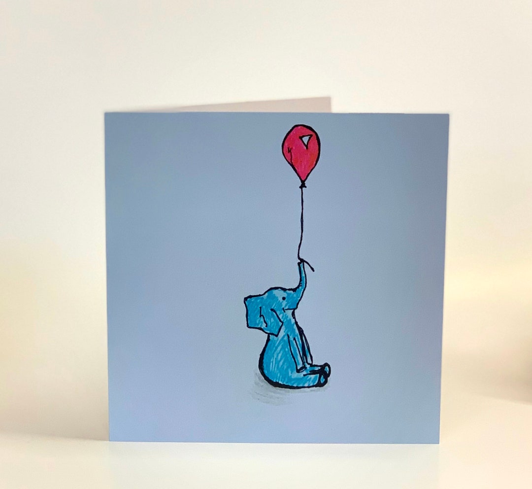 Cute Baby Elephant Card, Elephant Greetings Card, Greetings Card ...