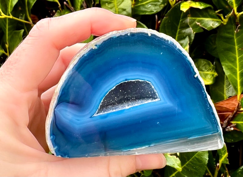 Blue Agate Geode Brazilian Agate Geode Geode Crystal Blue - Etsy