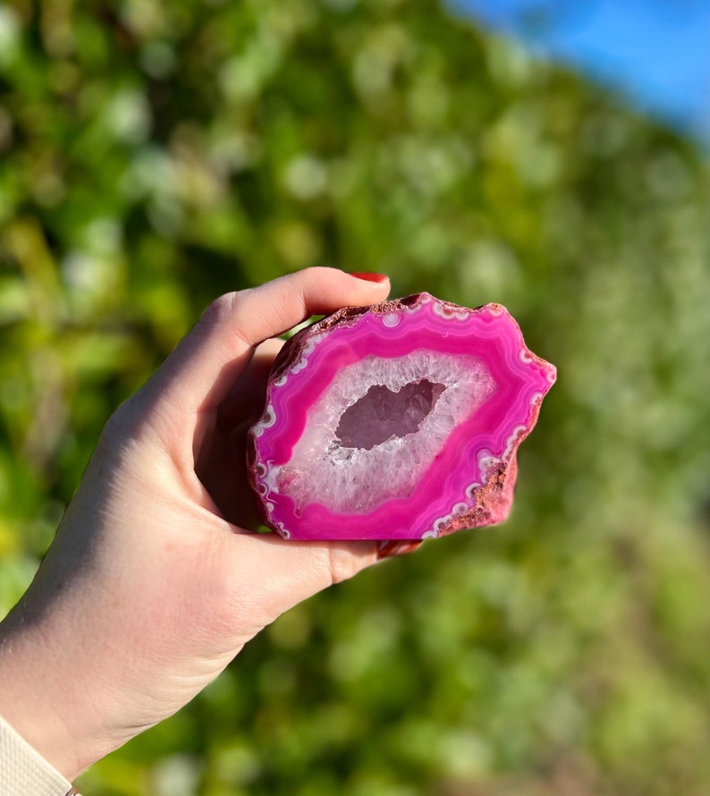 Pink Agate Geode Geode Pink Geode Crystal Brazilian Agate - Etsy