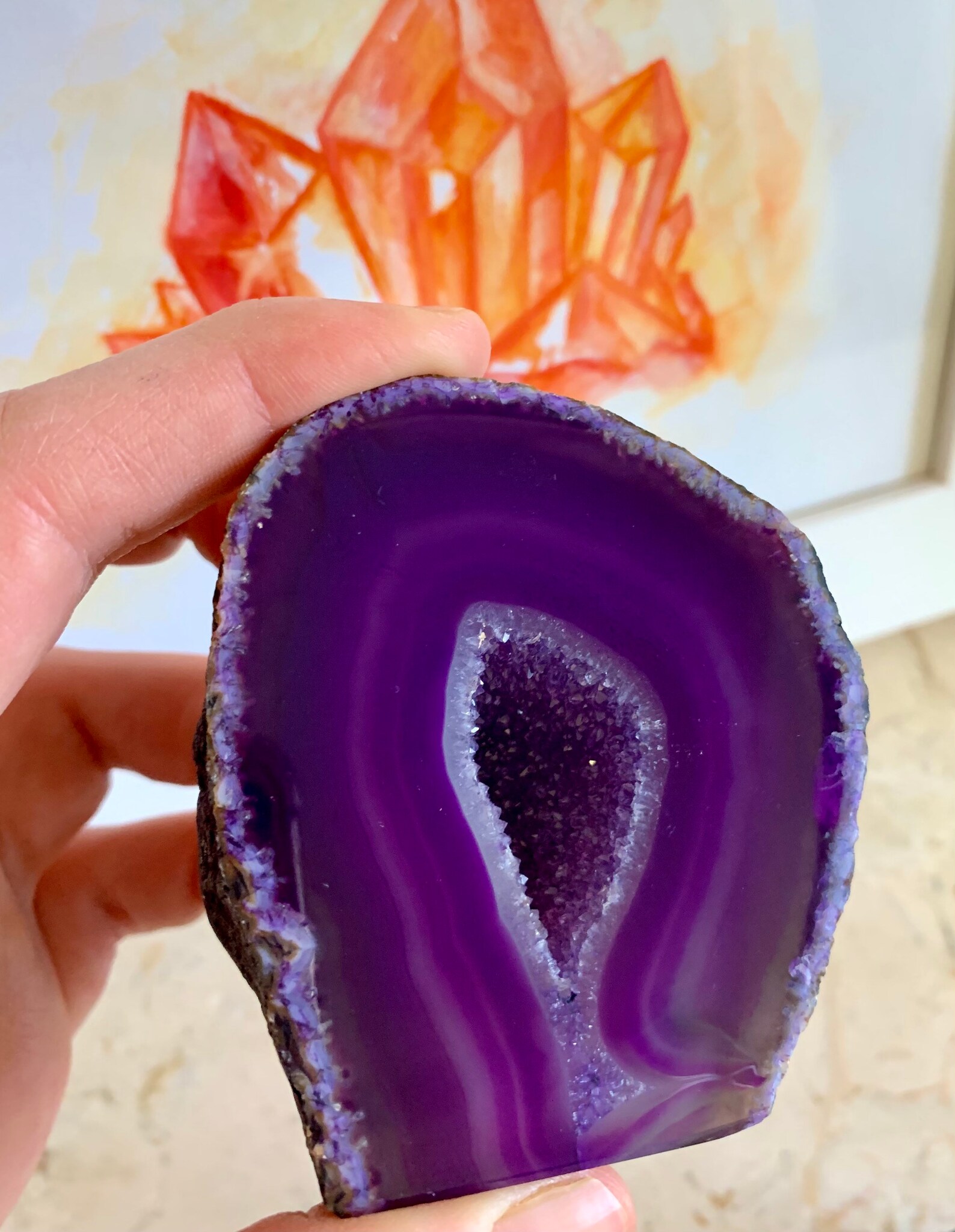 Purple Agate Geode Brazilian Agate Geode Purple Agate | Etsy