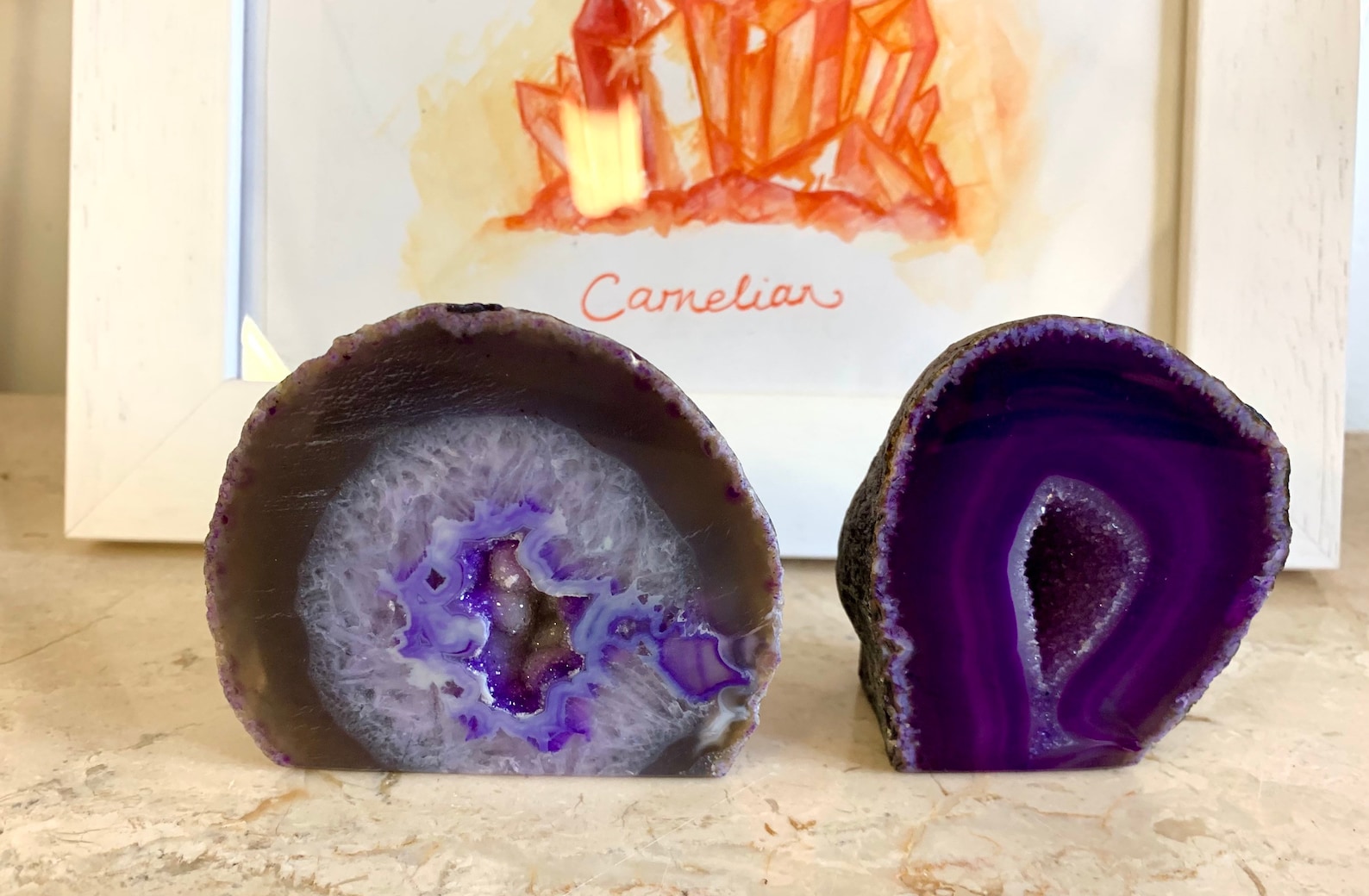 Purple Agate Geode Brazilian Agate Geode Purple Agate | Etsy