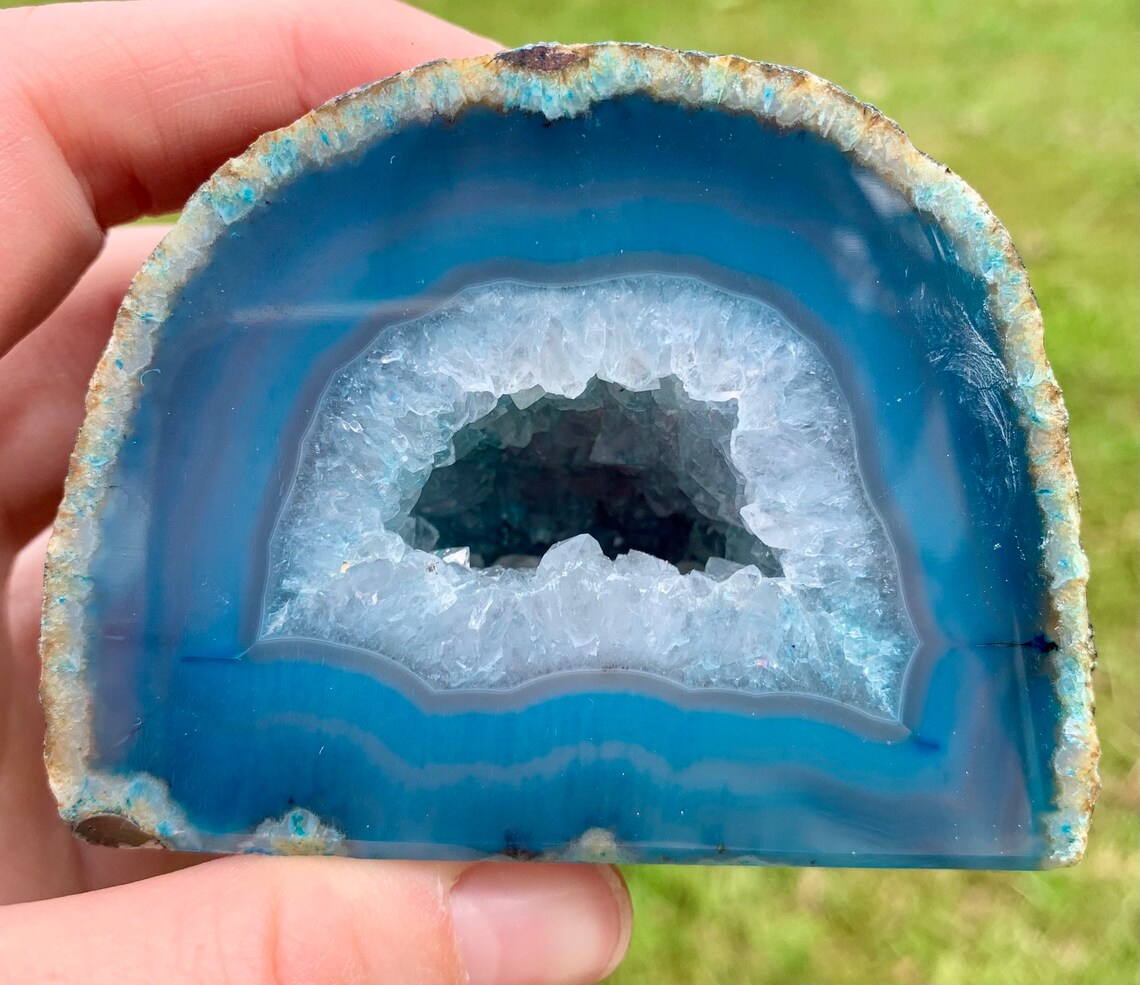 Green Agate Geode GeodeAgate Geode Unique Gift Crystal. | Etsy