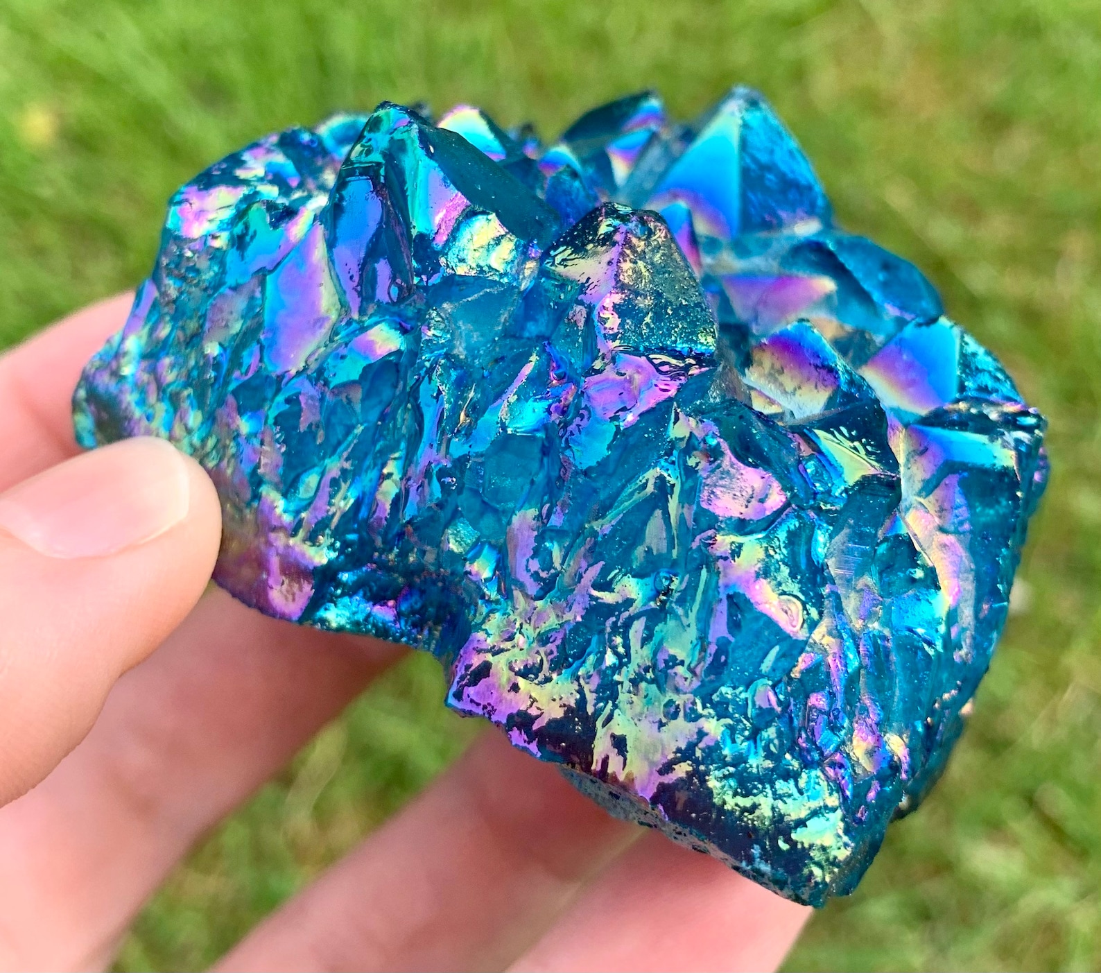 Blue Aura Plated Amethyst Amethyst Aura Aura Amethyst | Etsy