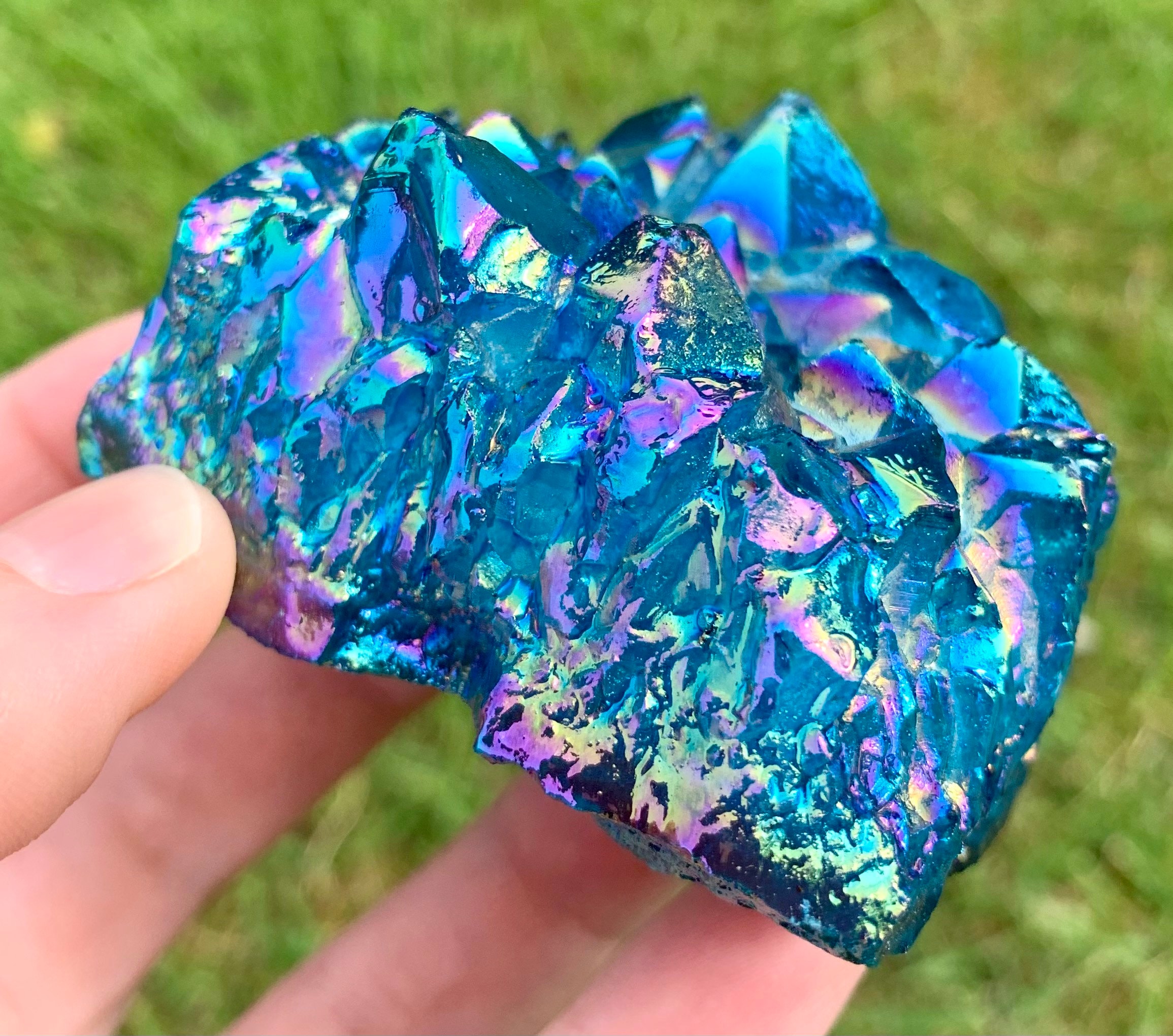 Blue Aura Plated Amethyst Amethyst Aura Aura Amethyst - Etsy UK