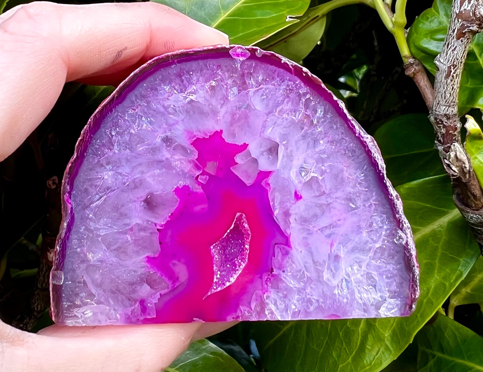 Pink Agate Geode Geode Pink Geode Crystal Brazilian Agate | Etsy UK