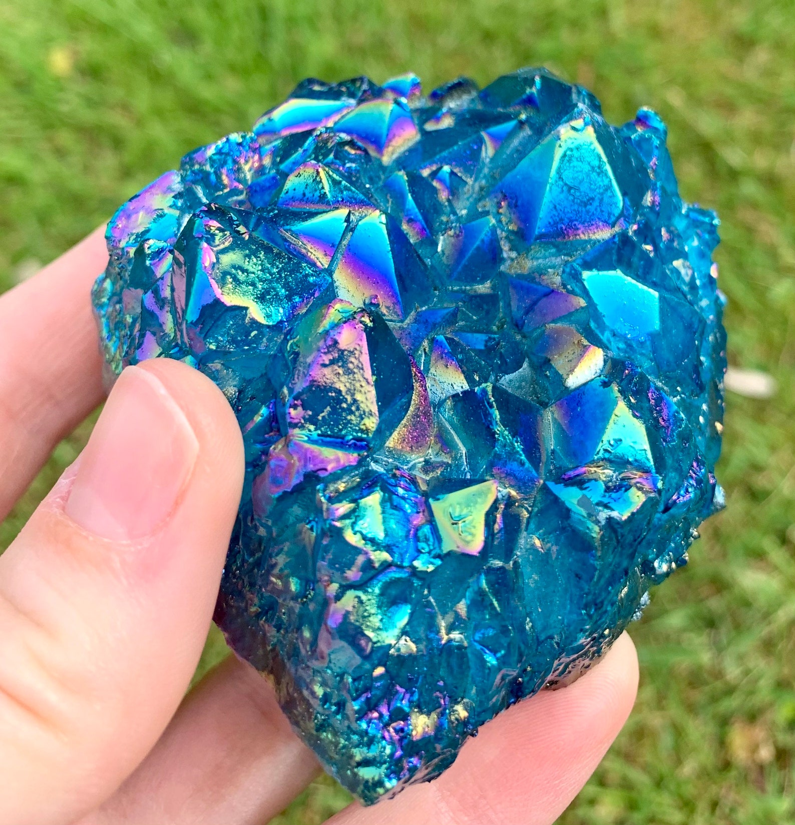 Blue Aura Plated Amethyst Amethyst Aura Aura Amethyst - Etsy UK