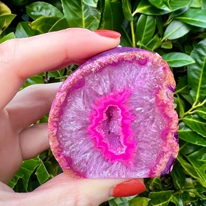 Pink Agate Geode Geode Pink Geode Crystal Brazilian Agate - Etsy