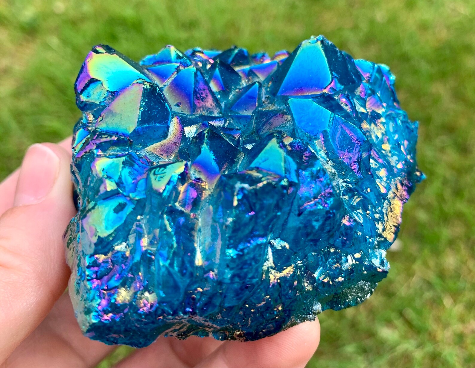 Blue Aura Plated Amethyst Amethyst Aura Aura Amethyst | Etsy