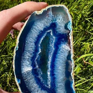 Blue Agate Geode Brazilian Agate Geode Geode Crystal Blue - Etsy