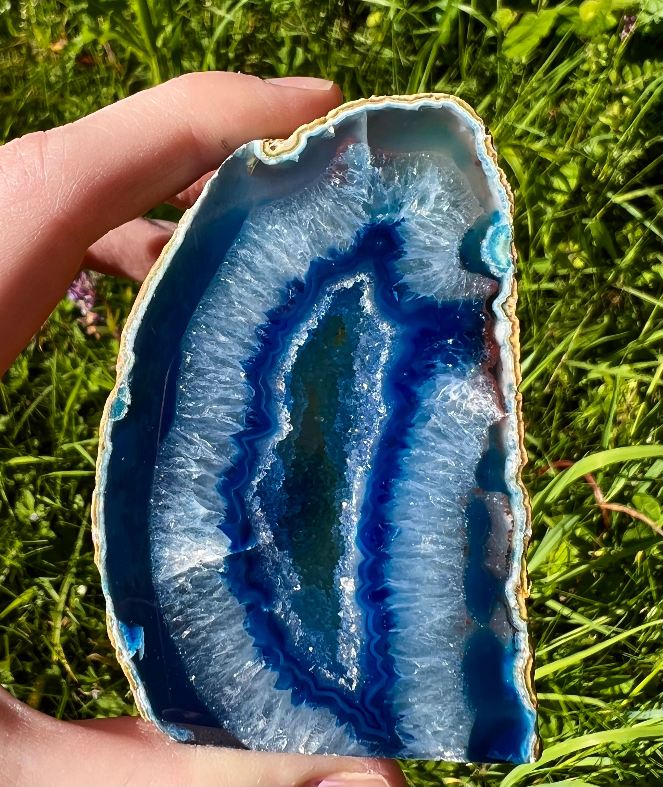 Blue Agate Geode Brazilian Agate Geode Geode Crystal Blue - Etsy UK
