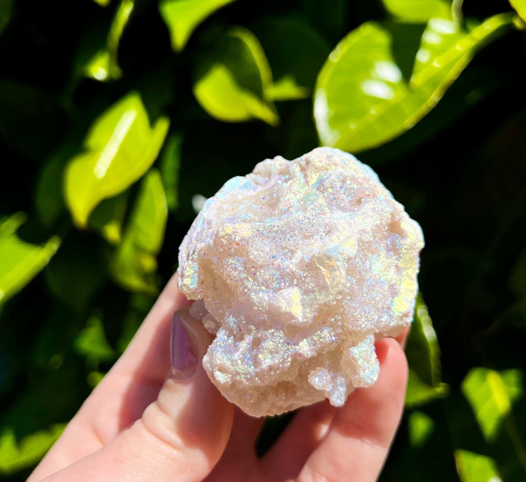 White Aura Geode, Geode, Sparkly, Sparkly Geode, Shiny, Gift. - Etsy