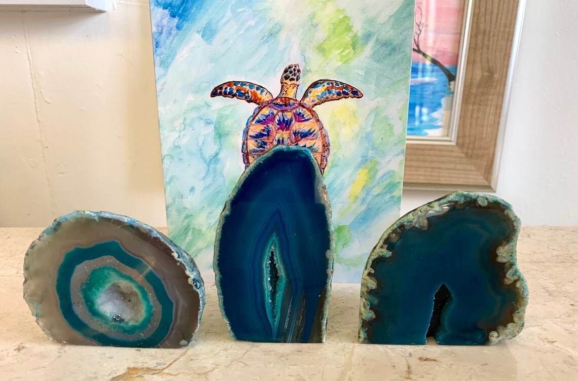 Green Agate Geode GeodeAgate Geode Unique Gift Crystal. | Etsy