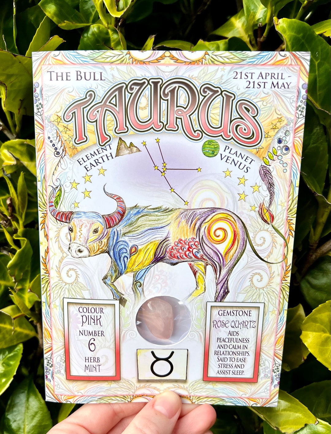 Taurus Zodiac Card Taurus Zodiac Zodiac Gemstone Zodiac - Etsy