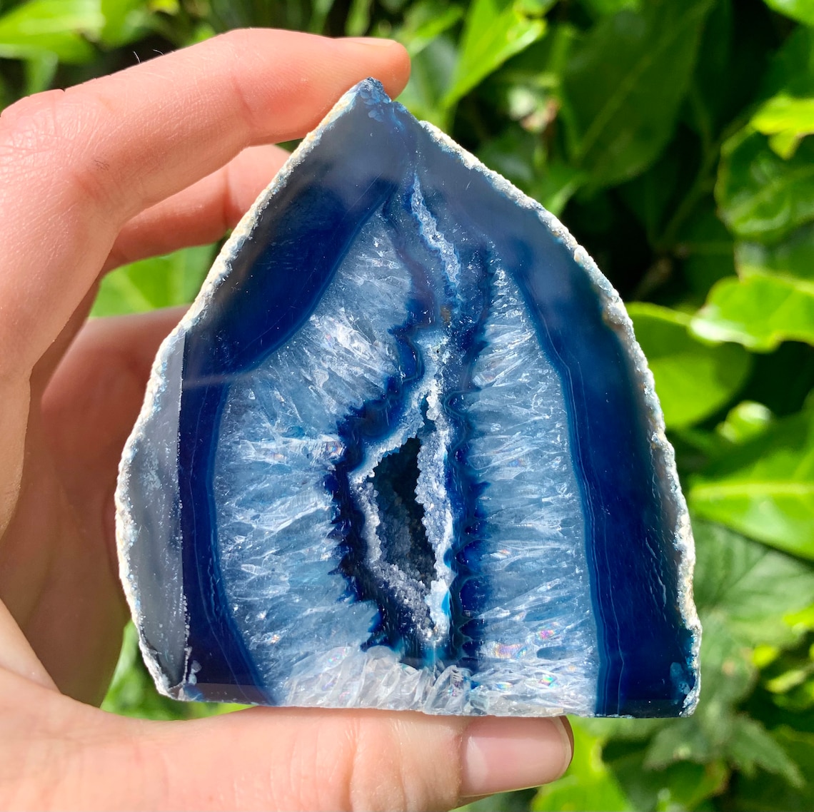 Blue Agate Geode Brazilian Agate Geode Geode Crystal Blue | Etsy