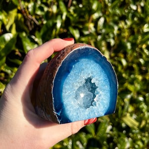 Blue Agate Geode, Brazilian Agate Geode, Geode, Crystal, Blue, Natural ...