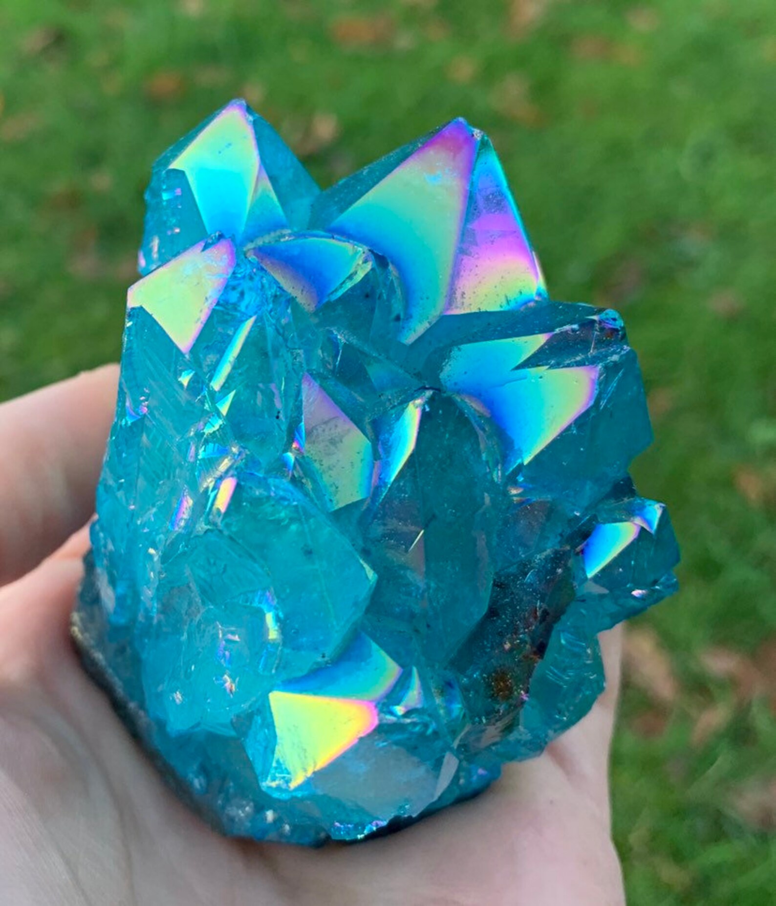 Blue Aura Plated Amethyst Amethyst Aura Aura Amethyst | Etsy