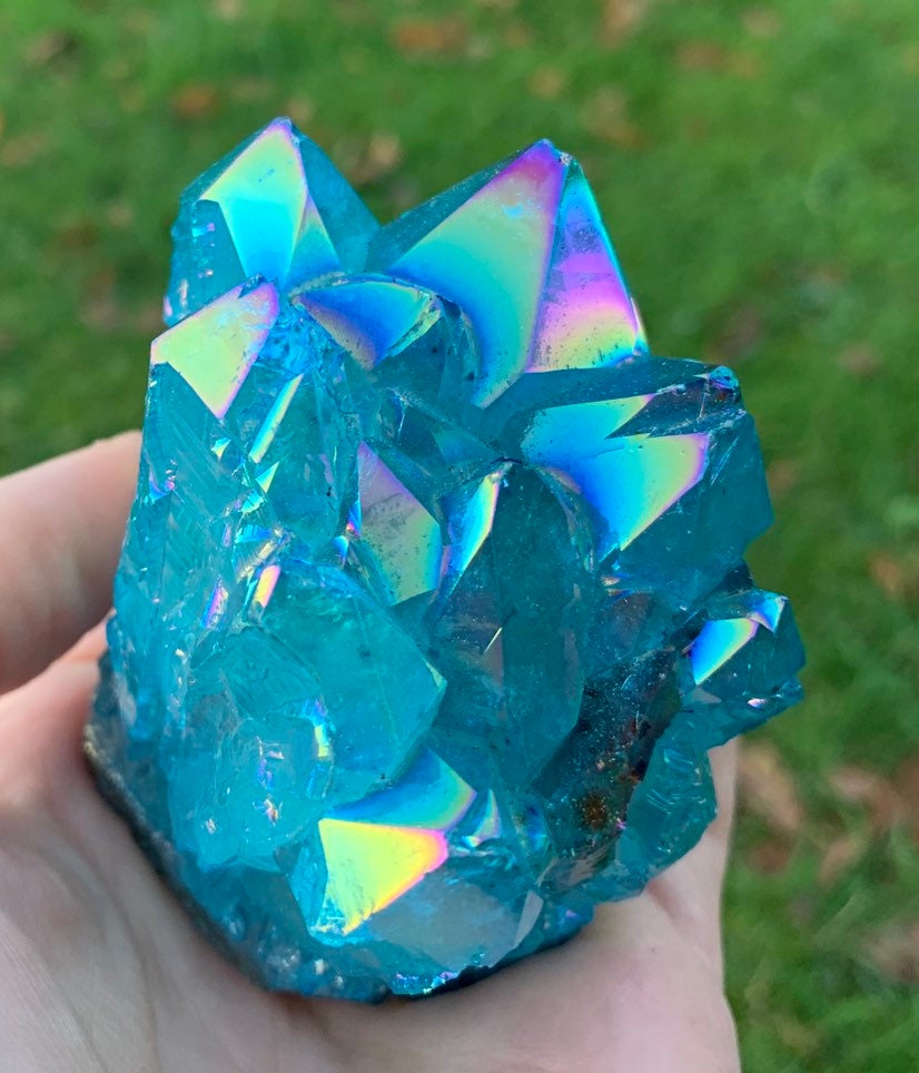 Blue Aura Plated Amethyst Amethyst Aura Aura Amethyst - Etsy UK